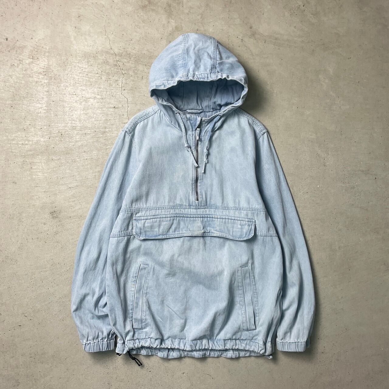 UNKNOWN デニムアノラックパーカー プルオーバーパーカー メンズL-XL相当 古着 アイスブルー 【デニムジャケット】/ブルー ...