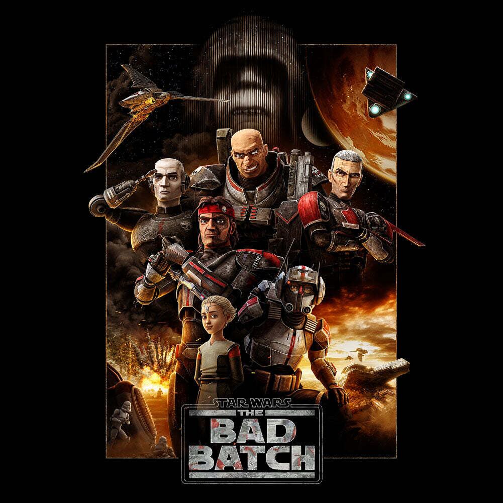 スター・ウォーズ Tシャツ Star Wars The Bad Batch Poster Premium Black T-Shirt ...