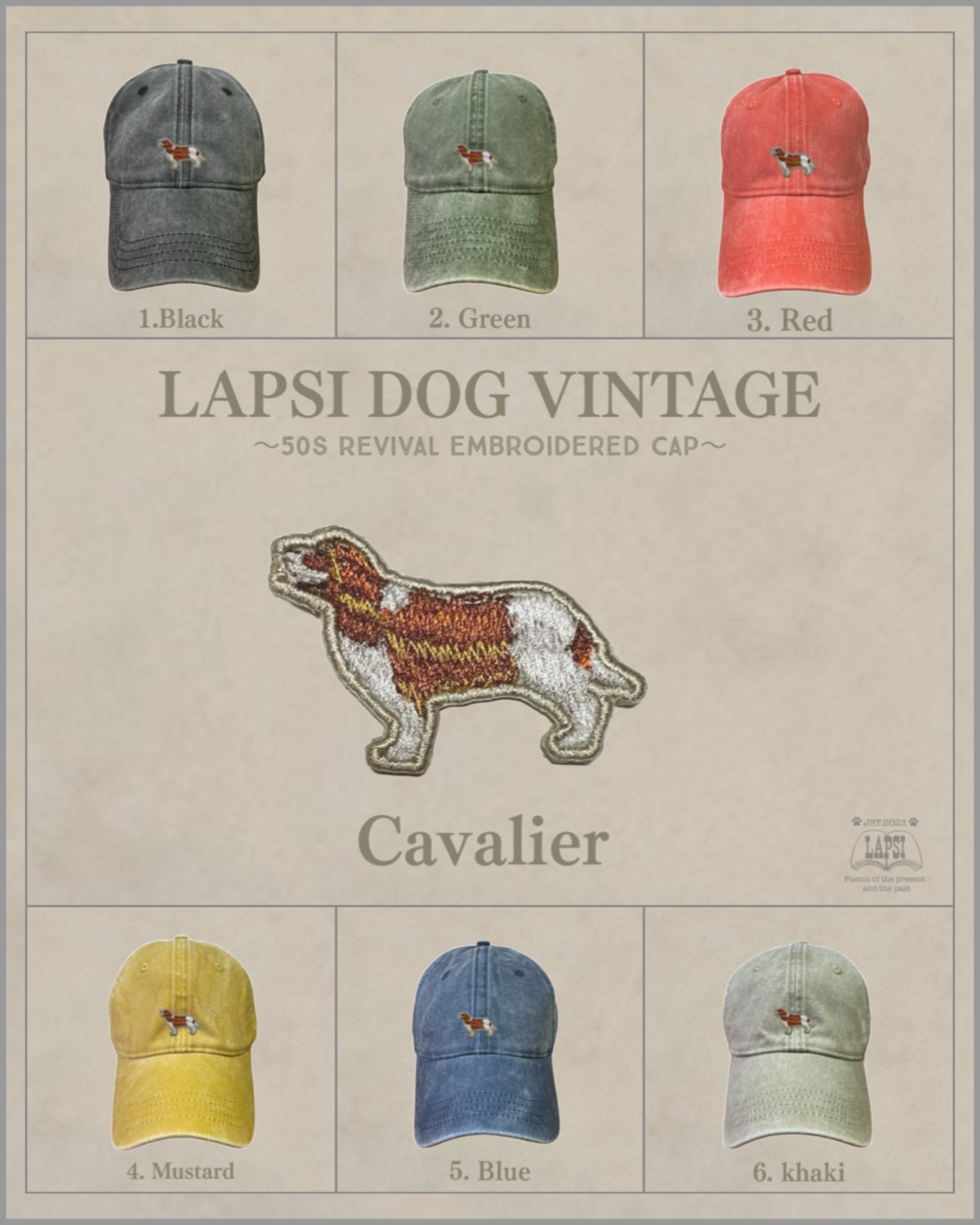 50s Sideways Cavalier Vintage Cap | LAPSI DOG VINTAGE（ラプシ ドッグ ヴィンテージ）