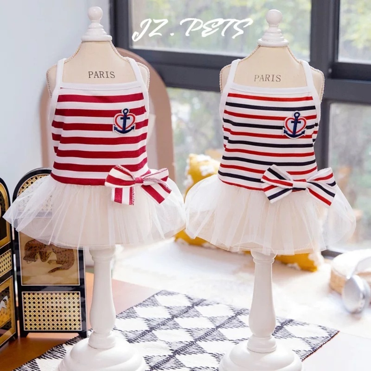 marine border tutu one-piece | haenim dog shop