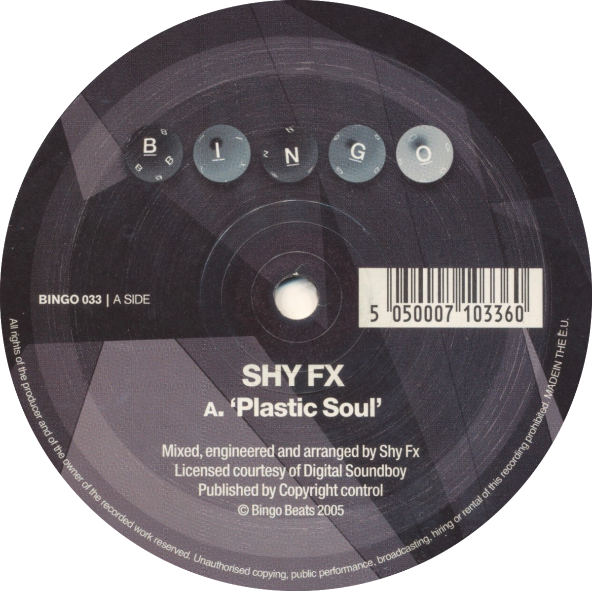 Shy FX / Zinc - Plastic Soul / Palma [Bingo Beats / 2005] | WOW RECORDS