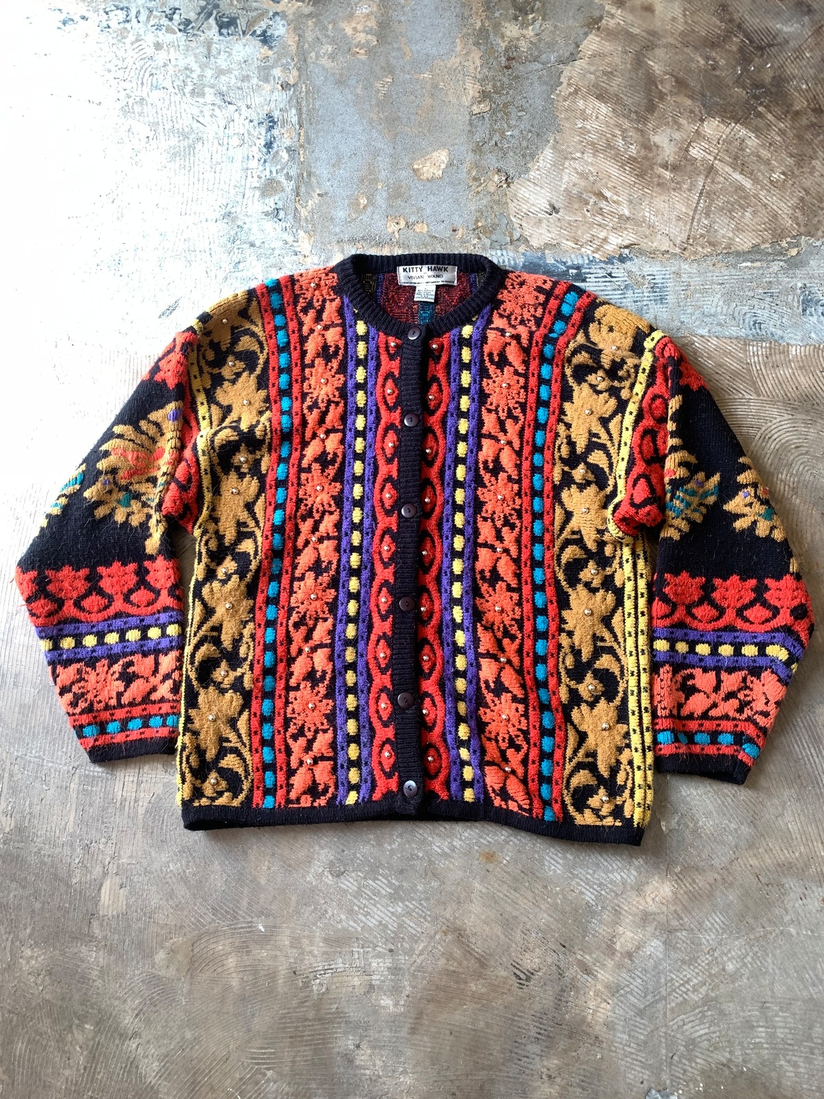 1980's "KITTY HAWK by VIVIAN WANG" design knit cardigan | PUSH ME HARDER