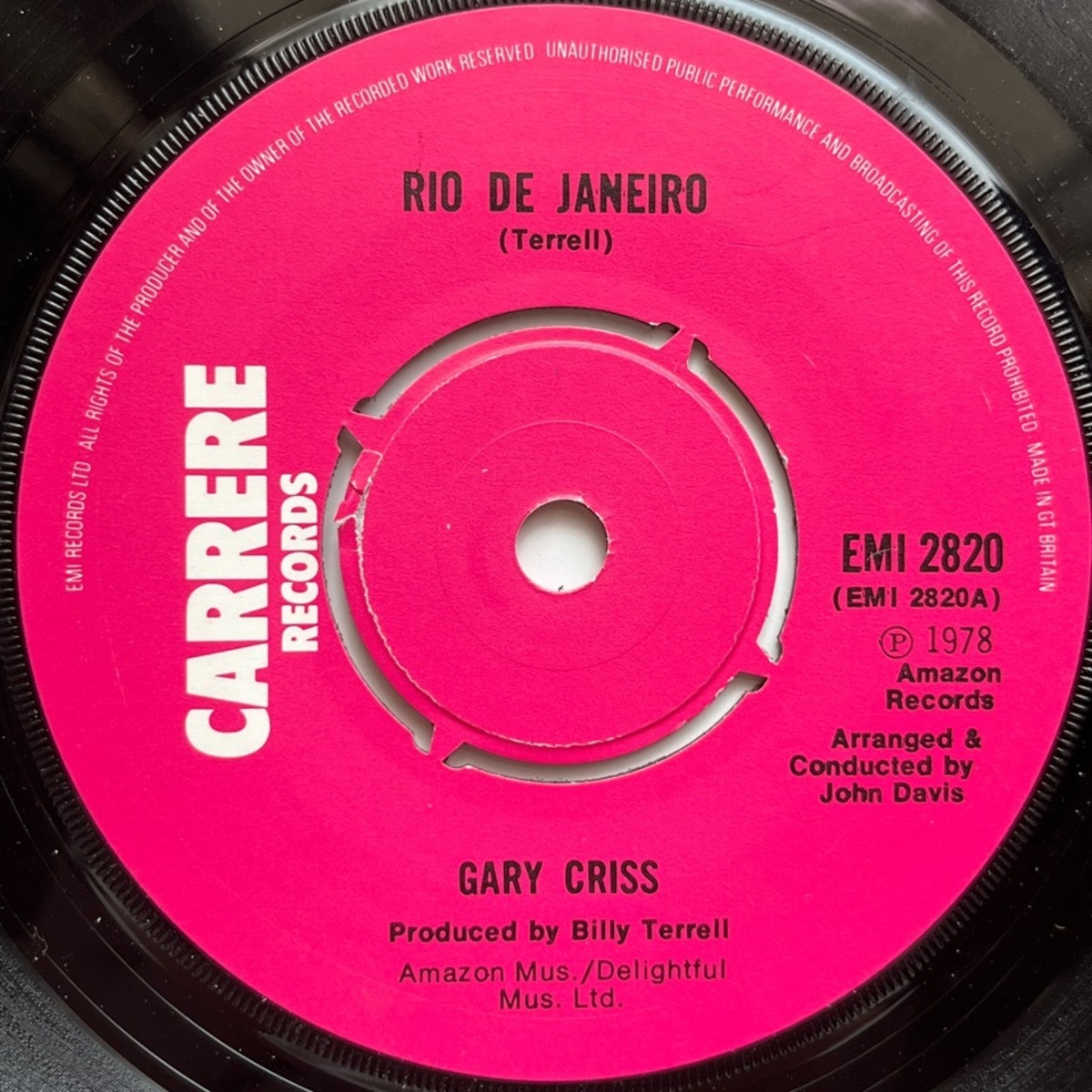 Gary Criss ‎/ Rio De Janeiro | So Tough Records