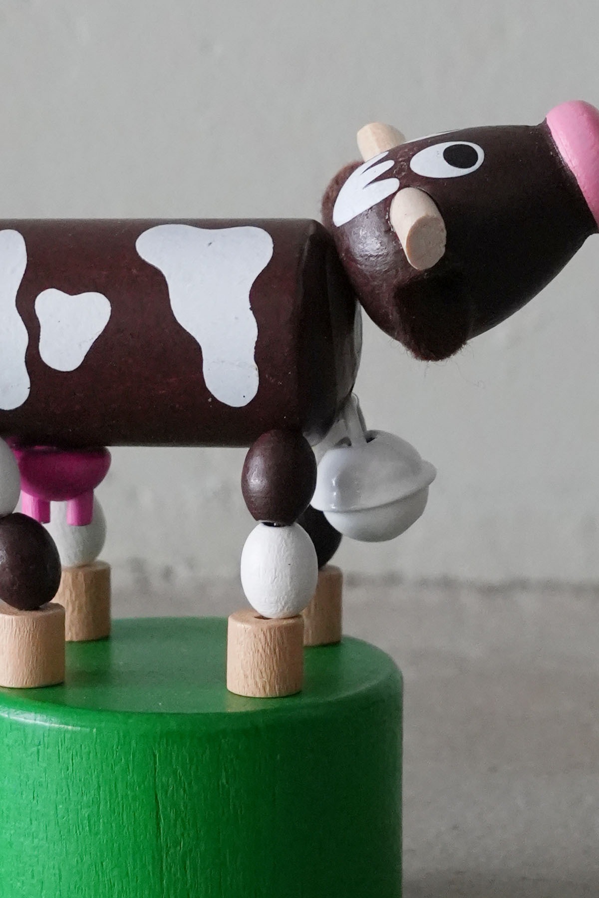 Wooden Push Up Toy "Cow" | The Landscapers