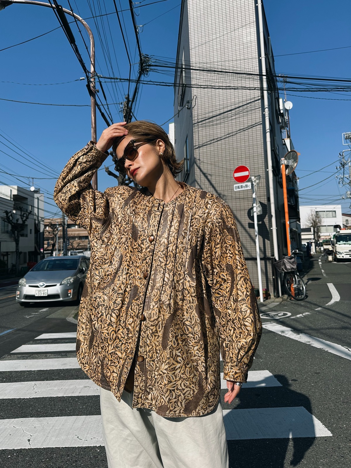 （OT1230） Sheep skin gather jacket | OVERLAP CLOTHING