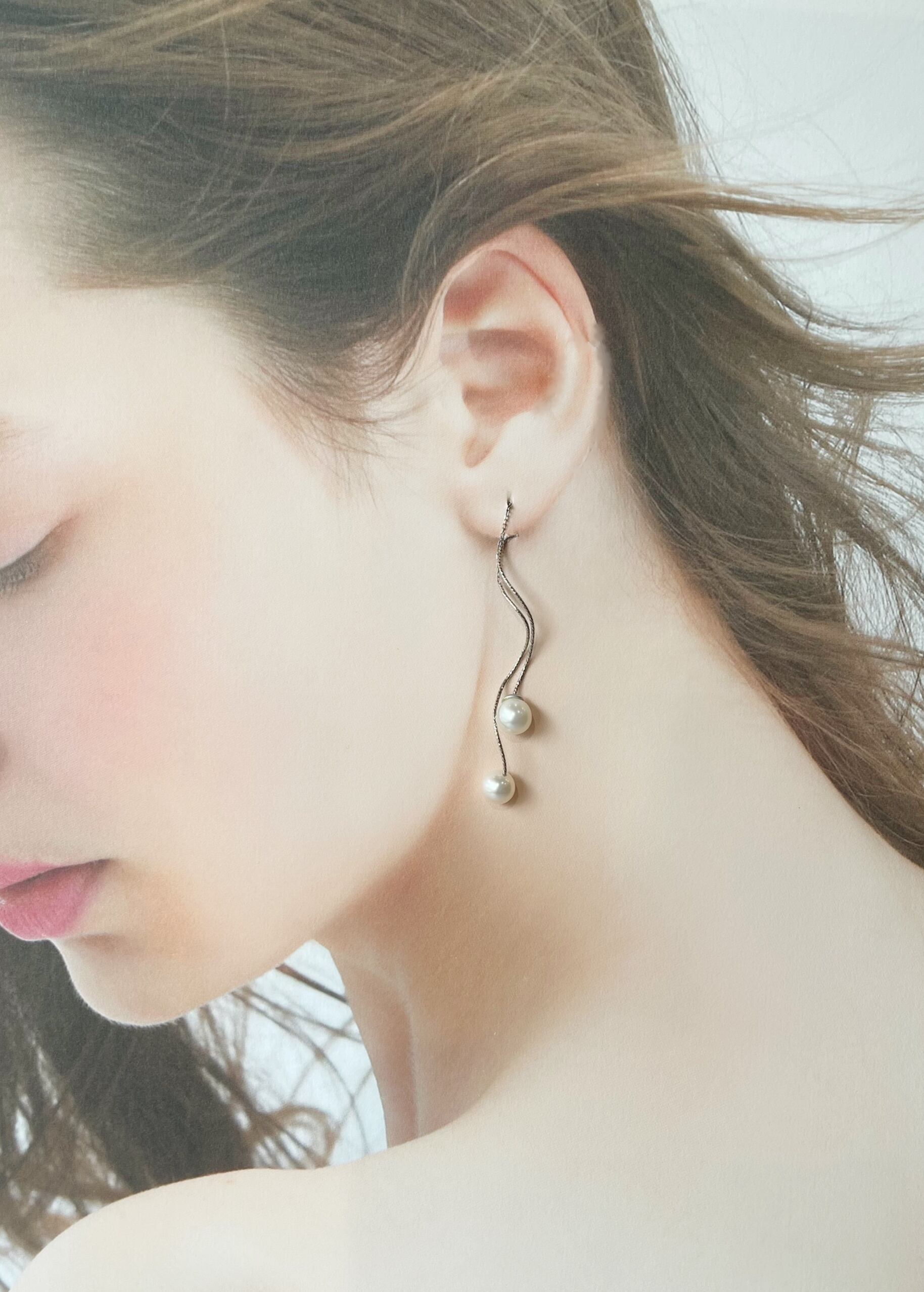 淡水パールツイストピアス | moeano