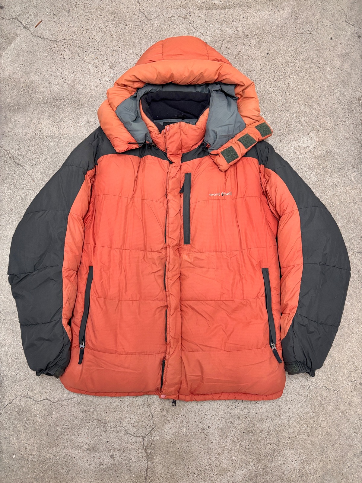00s mont-bell/Down Jacket/XL/ベンティスカダウンジャケット/2ト－ン/オレンジ/ブラック/モンベル | nimunamu
