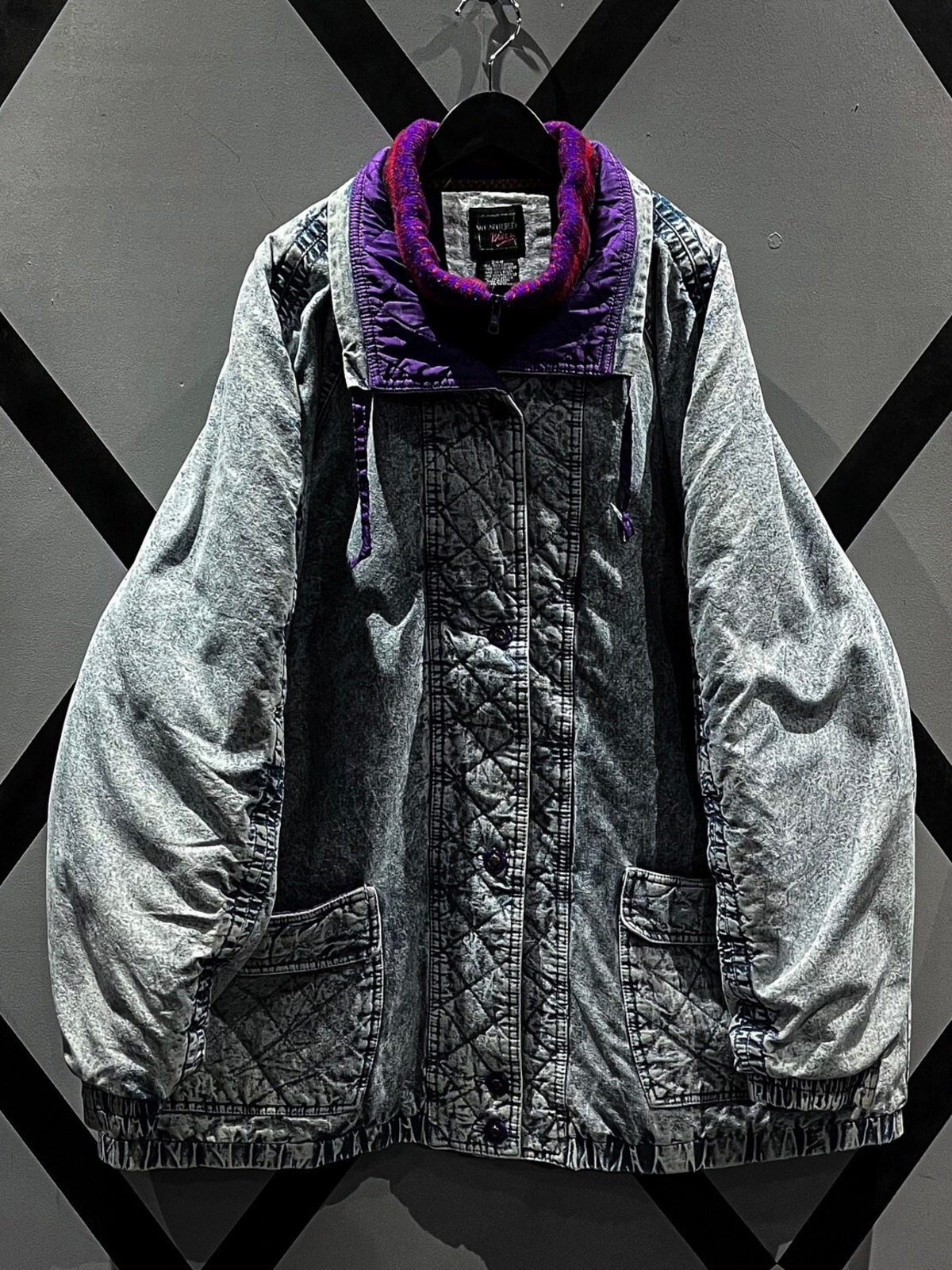 【X VINTAGE】Layered Gimmick Vintage Loose Padded Denim Jacket | Caka(カカ ...