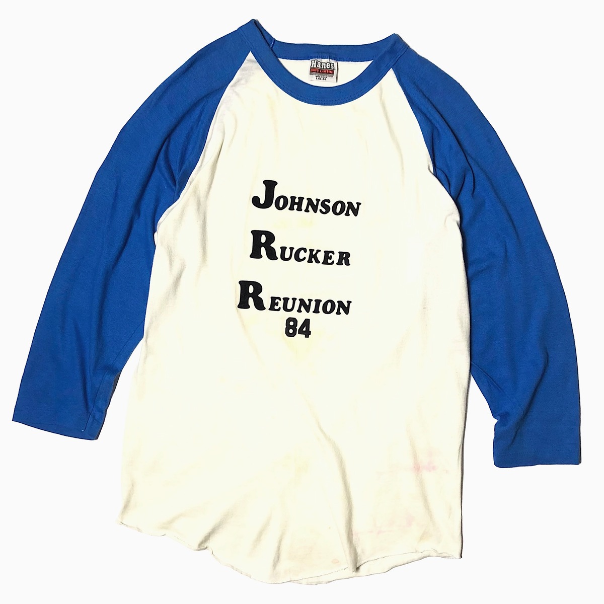 Vintage 80's【Hanes】"JOHNSON RUCKER REUNION 84" Raglan T-shirt | Antler