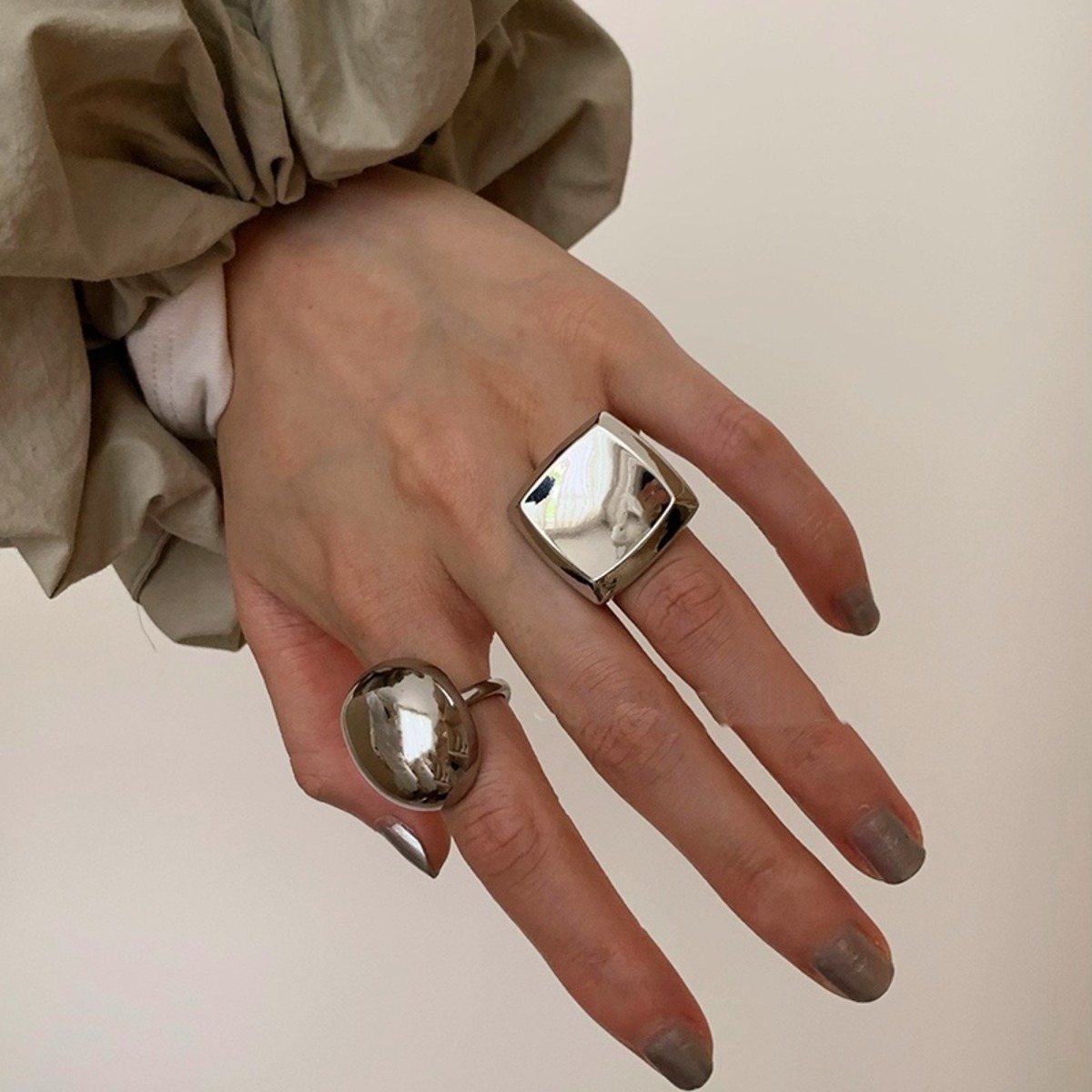 metal half RING 2SET v-577 | V-ite09