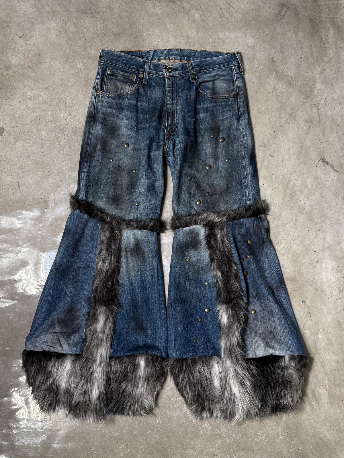 fur denim docking pants / blue | 『kick margin.』