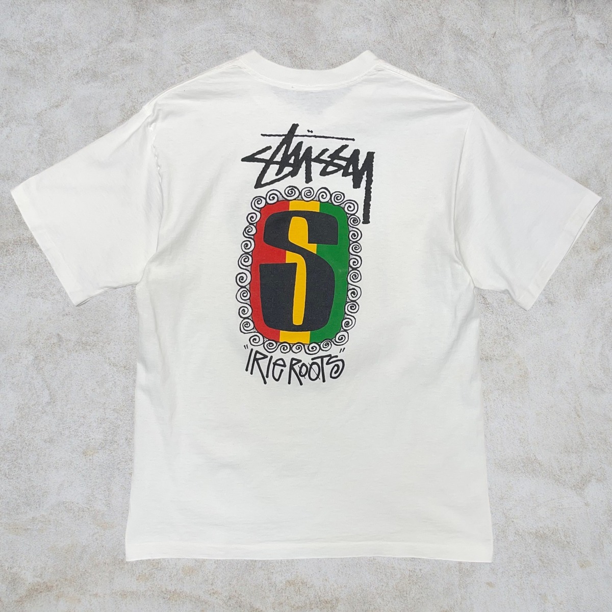 80’s old stussy Rasta Logo Tee “IRIE ROOTS” | curb