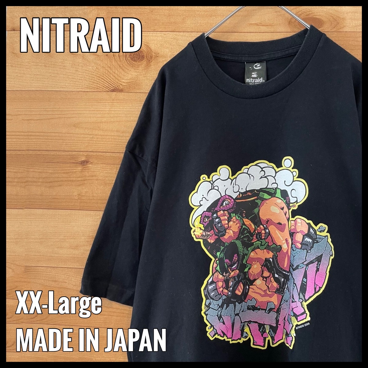 【NITRAID】日本製 プリント Tシャツ ナイトレイド NITRO MICROPHONE UNDERGROUND HIPHOP XXL ビッグサイズ 古着 2 | 古着屋手ぶらがbest