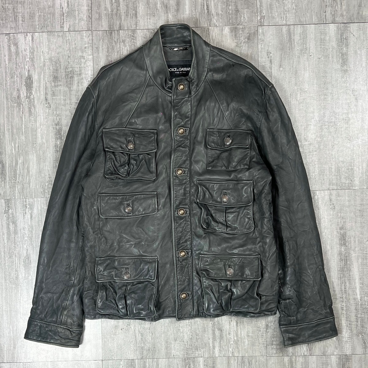 Dolce & Gabbana 2006AW Lamb Leather Multi Pocket Jacket Size 54 | magari