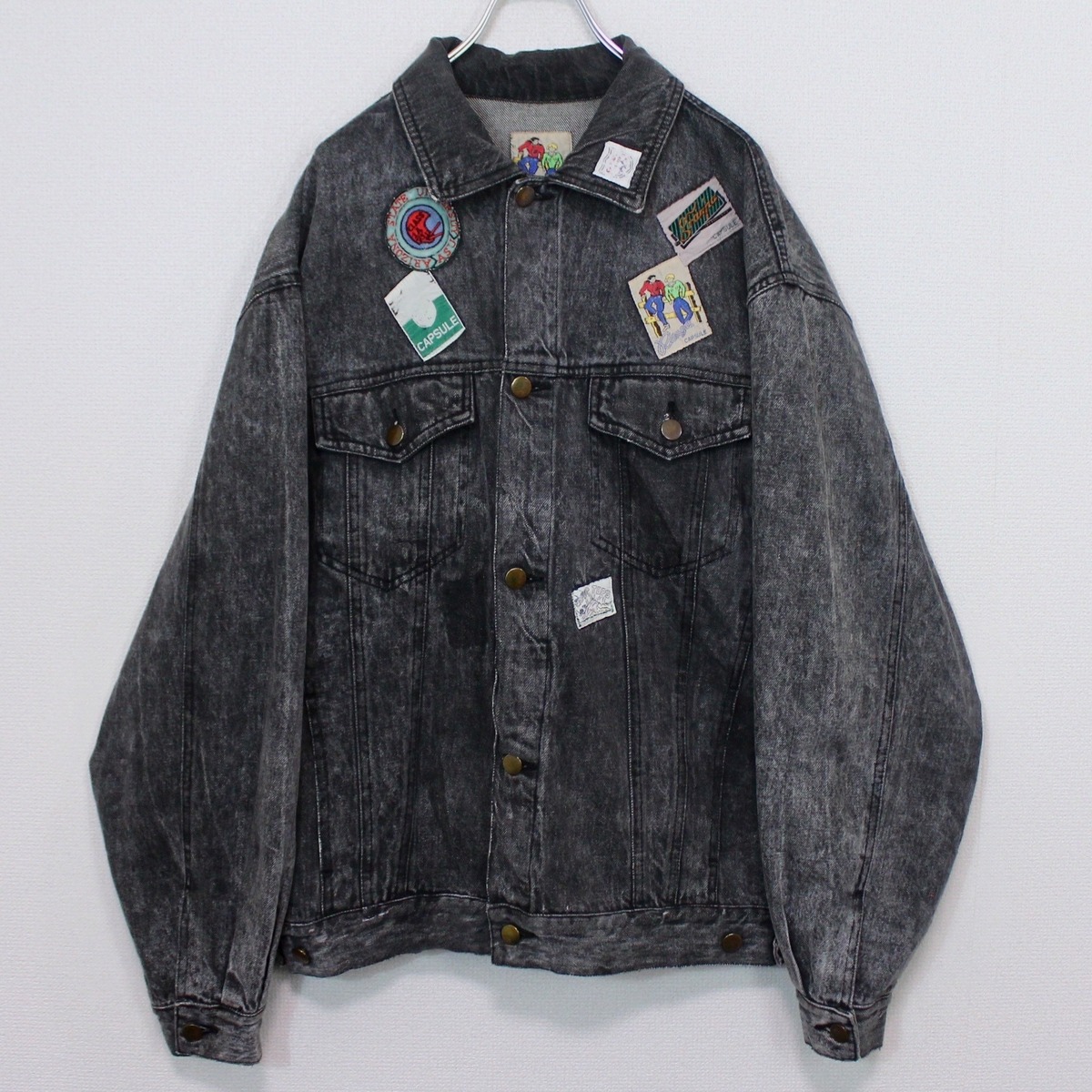 【Caka act2】Patch Design Vintage Loose Denim Jacket | Caka(カカ）下北沢古着屋 ...