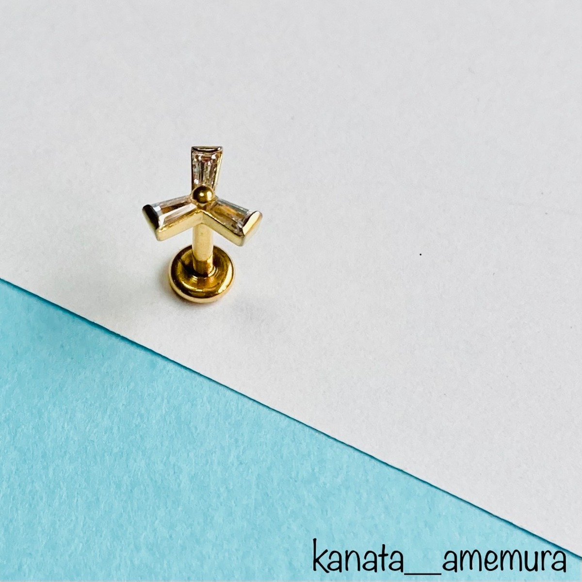 Gold Windmill with Jewel インターナルラブレット16Ga 【316L】 | kanata