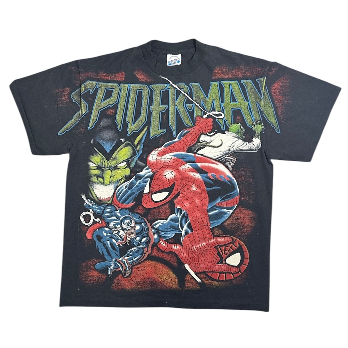 XL spiderman スパイダーマン 肩幅53身幅58袖丈21着丈73 | FLEXINK.OSAKA
