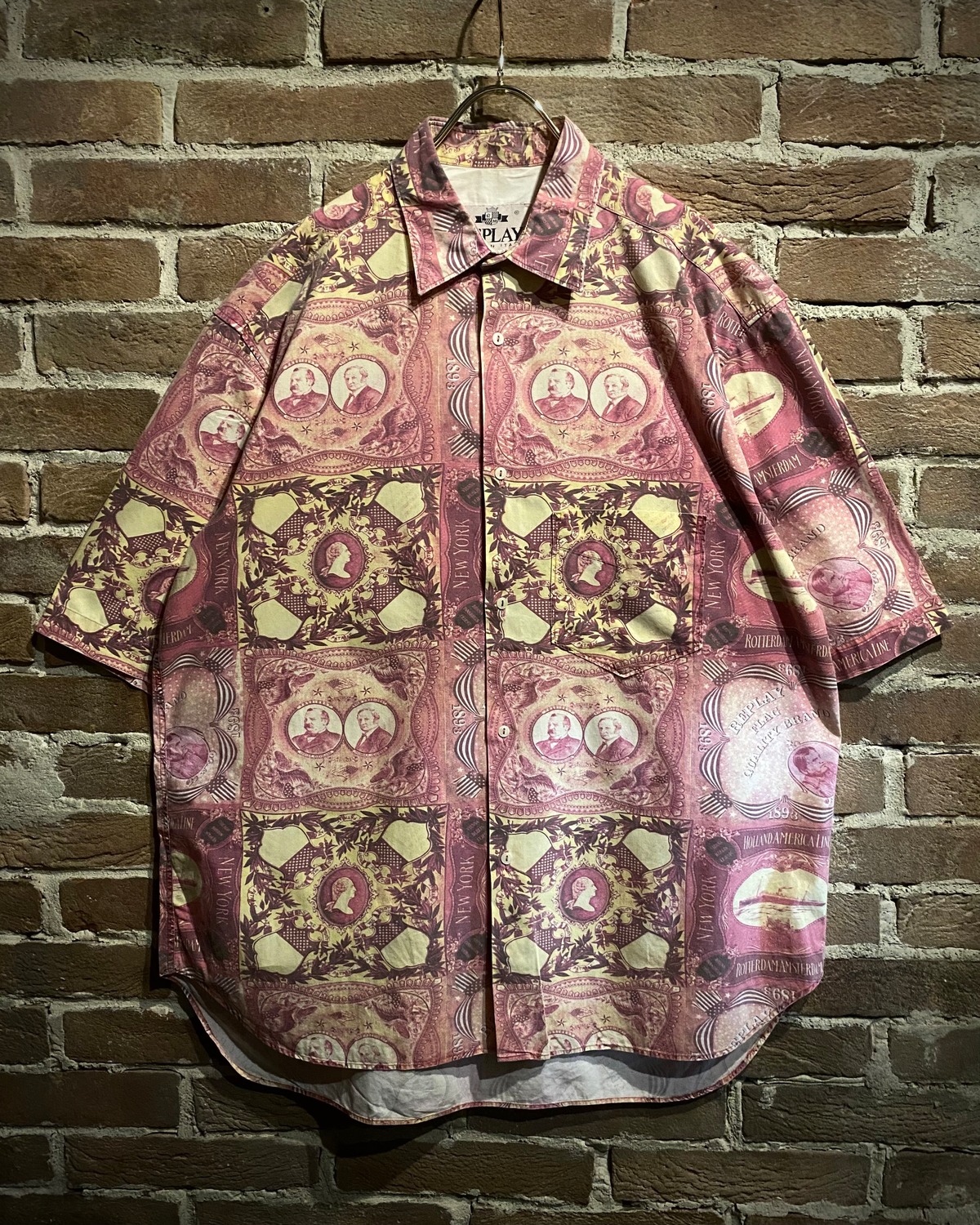 【Caka act3】"REPLAY" European Pattern Loose S/S Shirt | Caka(カカ）下北沢古着屋 ...