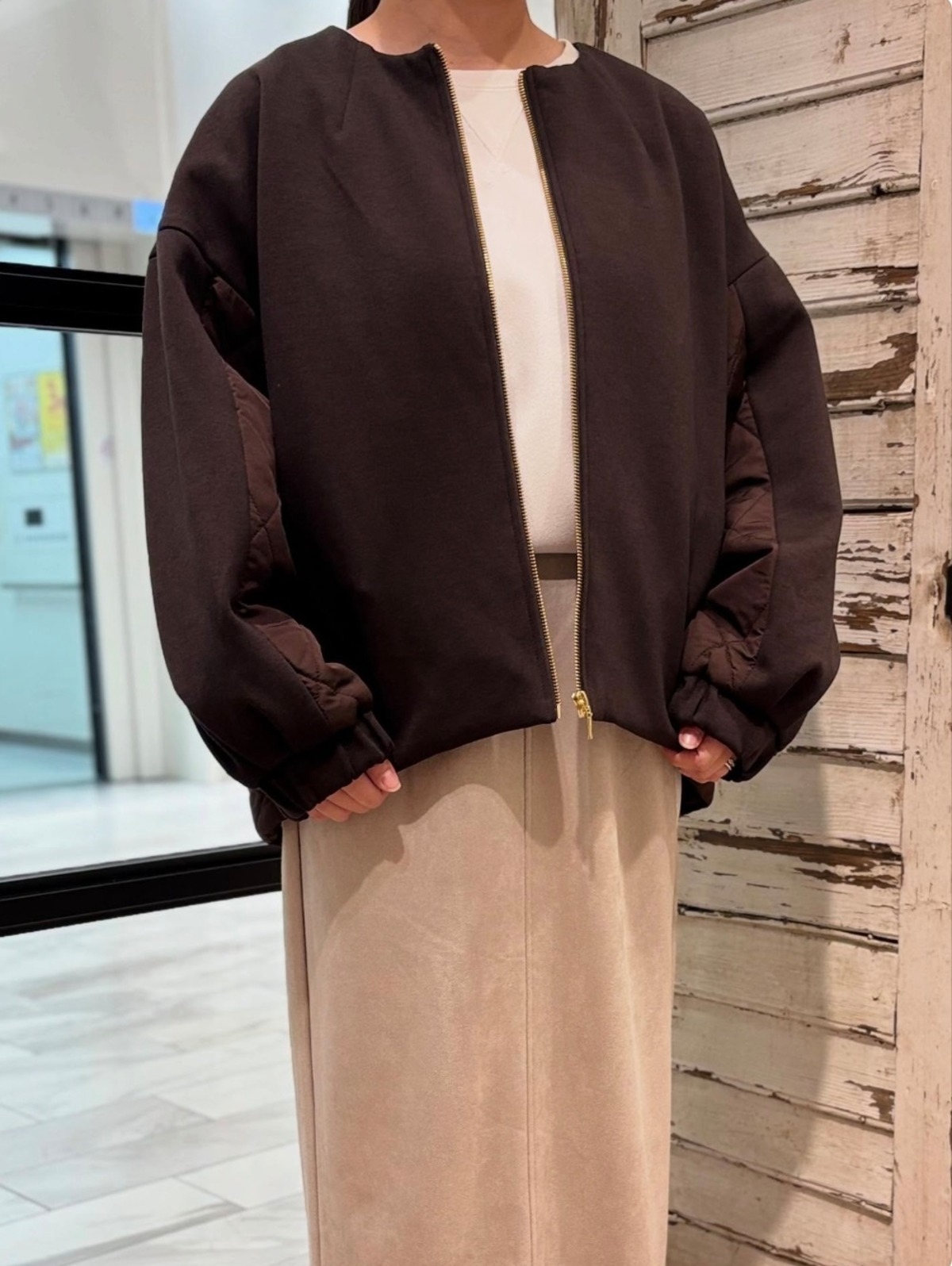 キルティング切替ブルゾン 85-51201 | Coquelicot (コキュリコット)