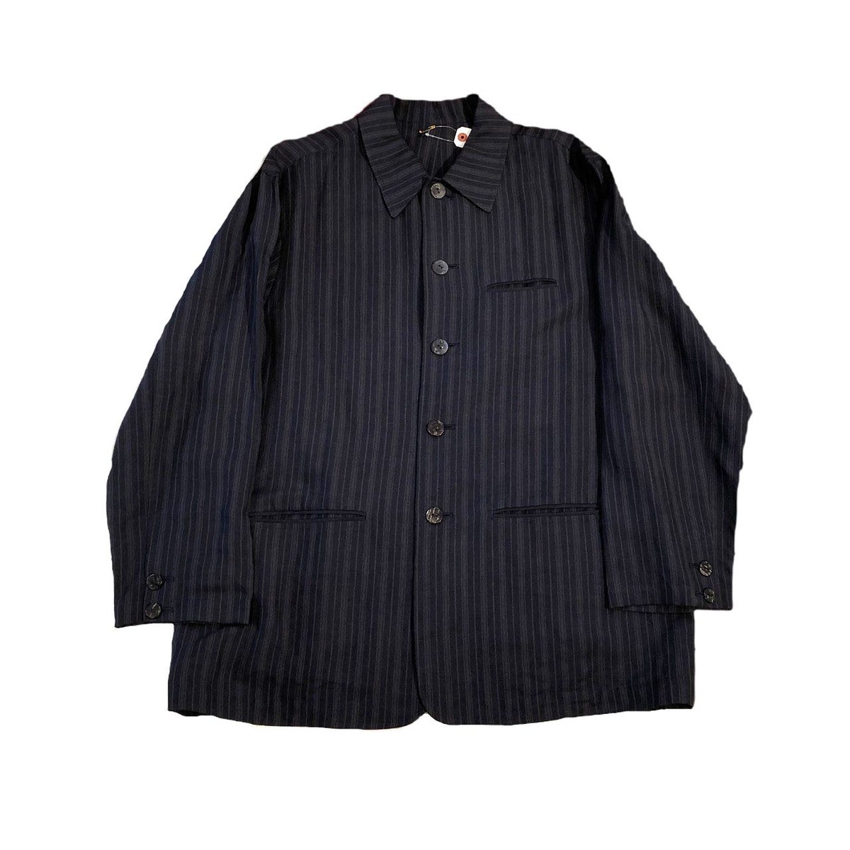"LAUTREAMONT" Stripe linen/rayon design half coat jacket | Kissmet