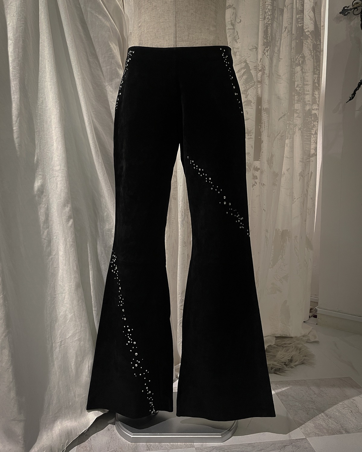 Starry Night Suede Flare Pants | Queens