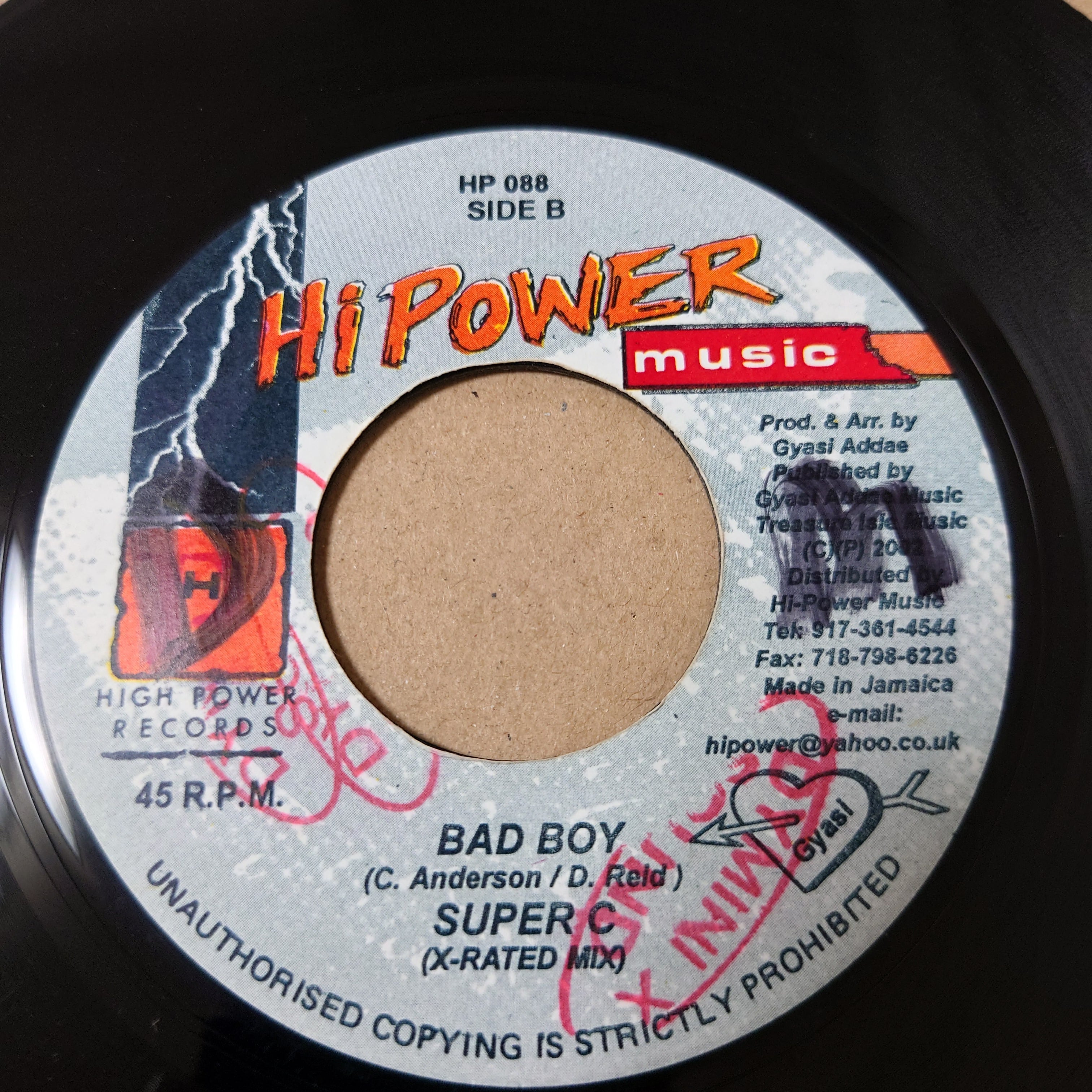 Super C - Bad Boy / 2バージョン収録！！ // High Power Music 7inch / レゲエ レコード ...