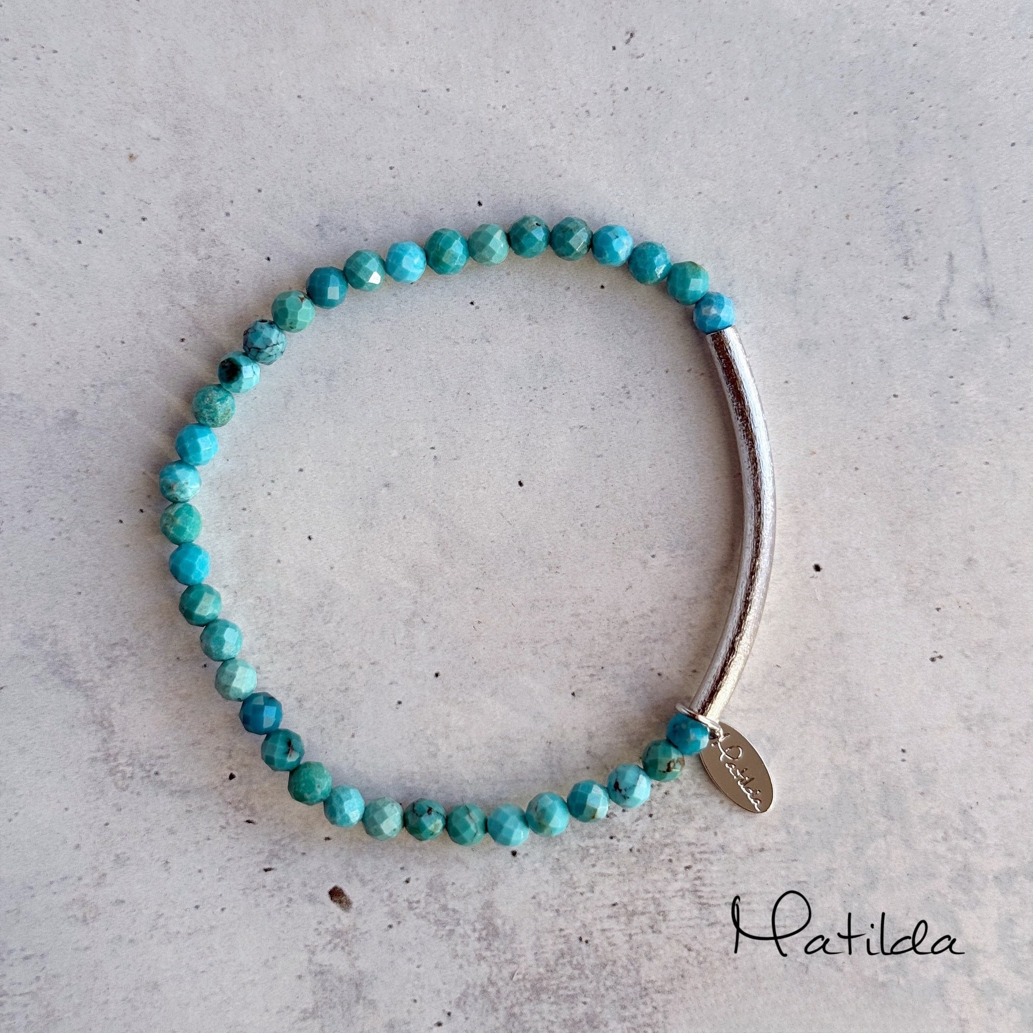 Tube & stone bracelet（ターコイズ） | Matilda