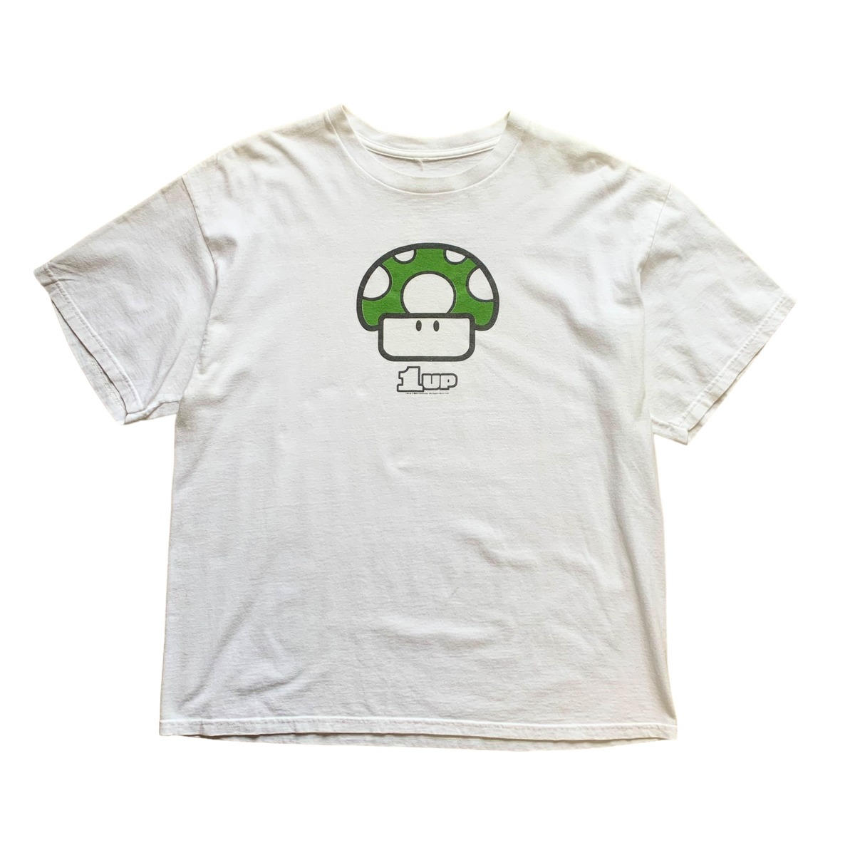 00's Nintendo 1UP Super Mario Print T-Shirts 2000s y2k 任天堂 1アップキノコ マリオ ...