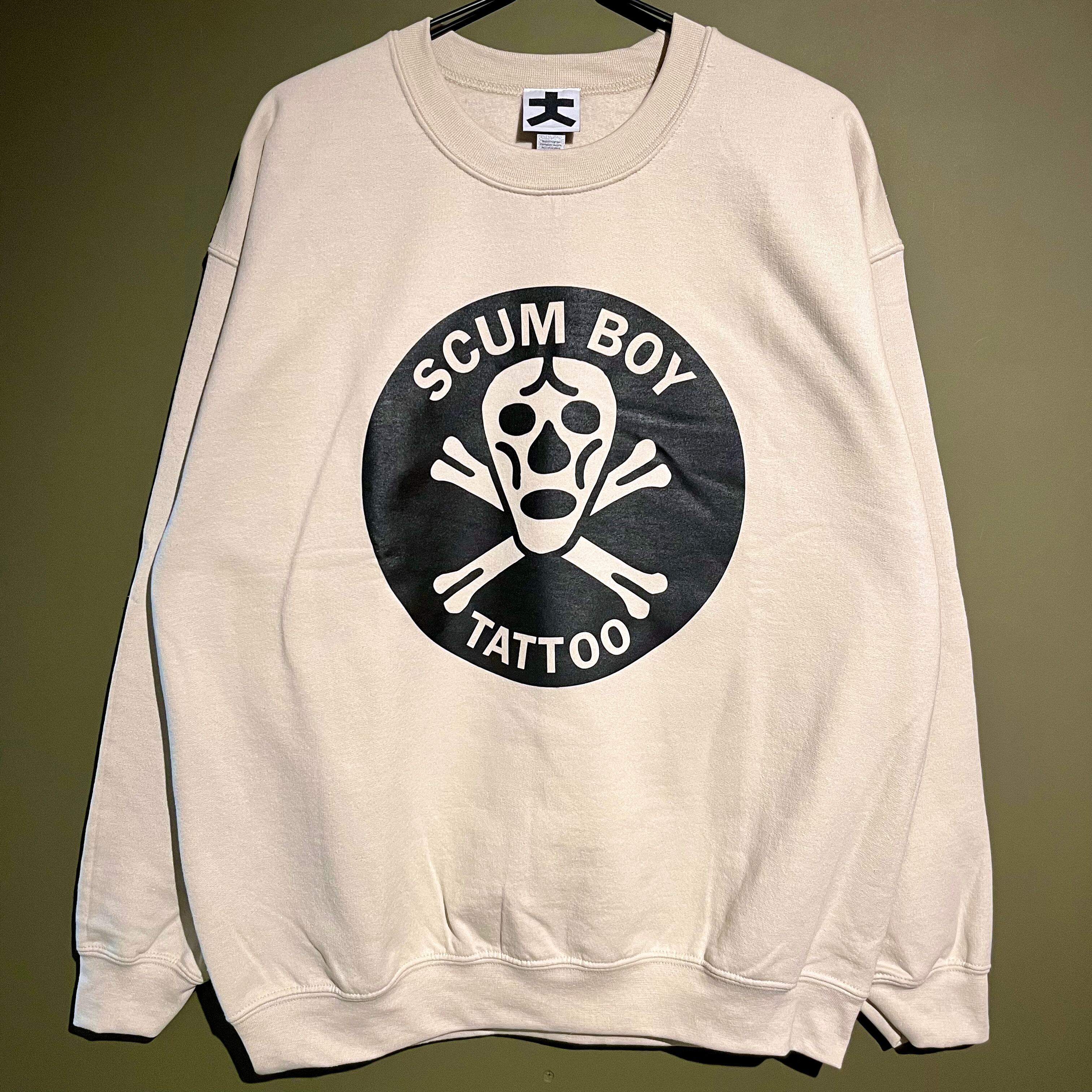 SCUM BOY TATTOO LARGE SKULL Crew neck Sand | SCUM