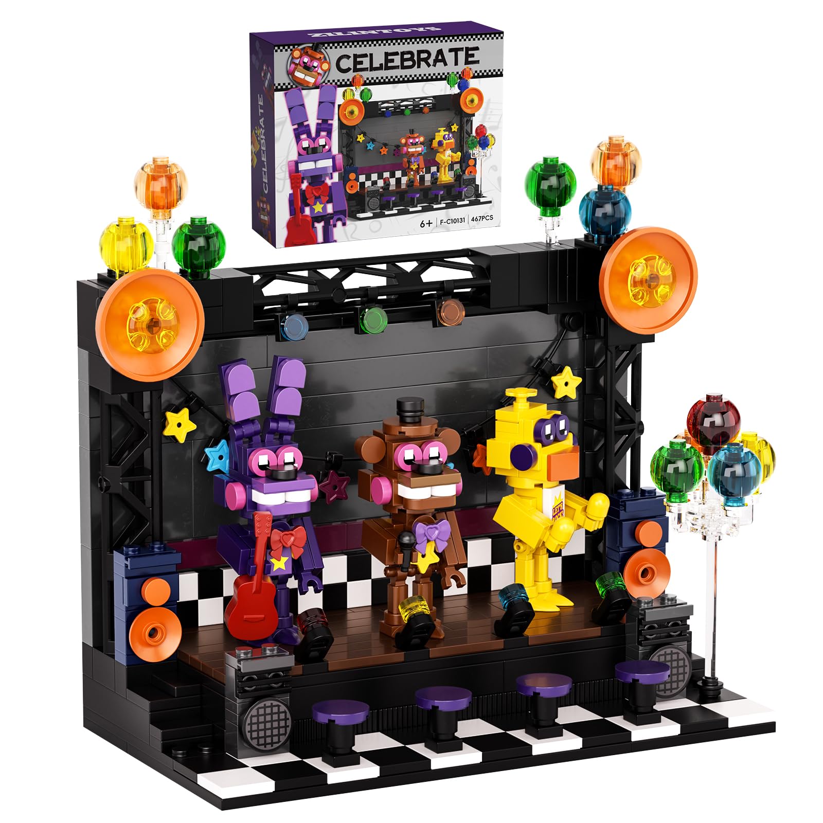 Five Nights Security Breach Stage Building Block Toy、Monster Building ...