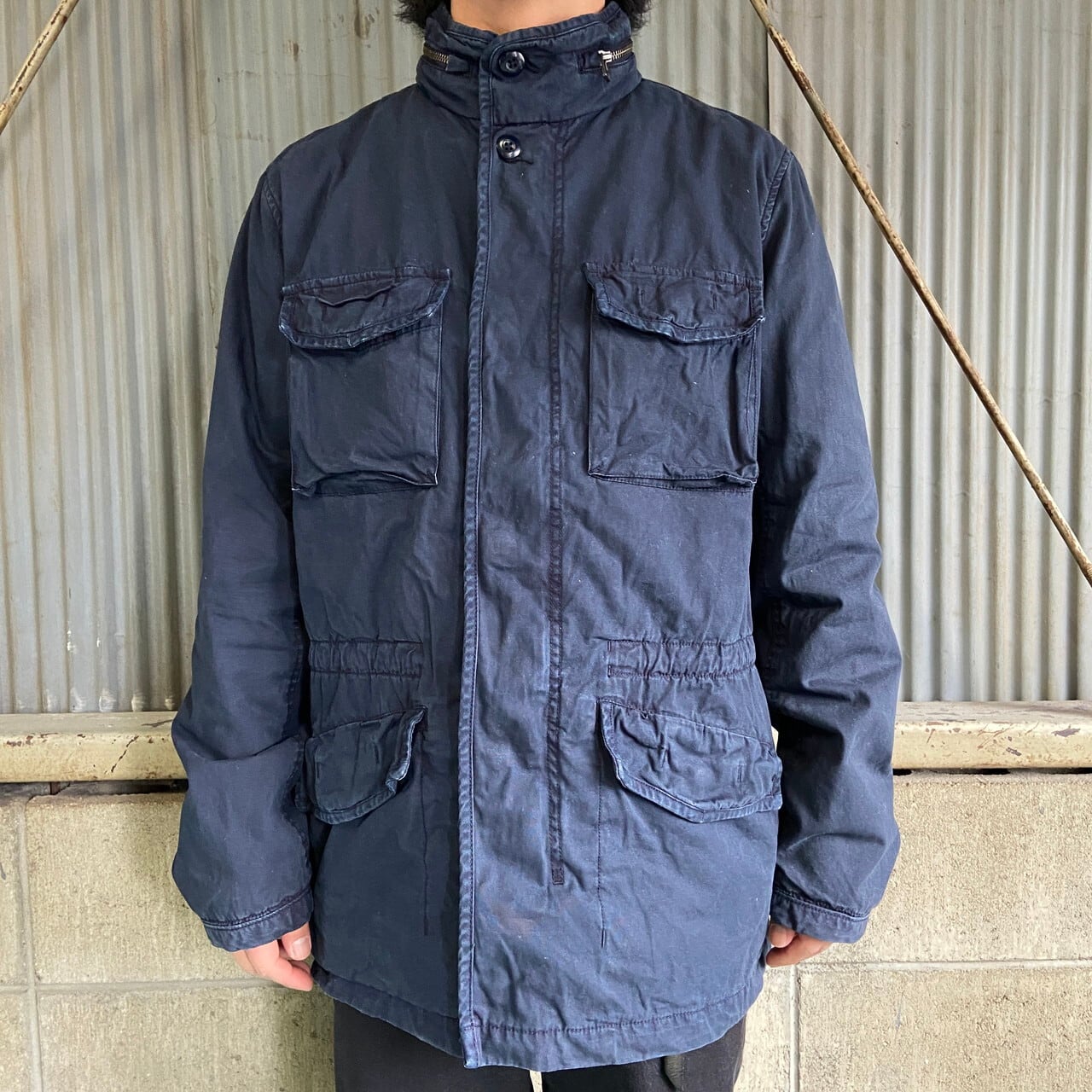 GAP オールドギャップ m-65タイプ フィールドジャケット コットンジャケット メンズL相当 古着 ネイビー 紺色 【ブルゾン・ジャケット】 | cave 古着屋【公式】古着通販サイト
