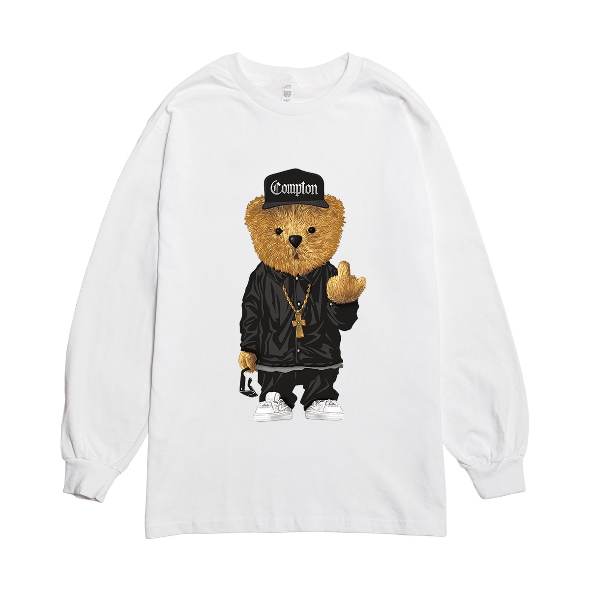 Straight Outta Bear L/S (white) | 【公式】Unknown Clothing
