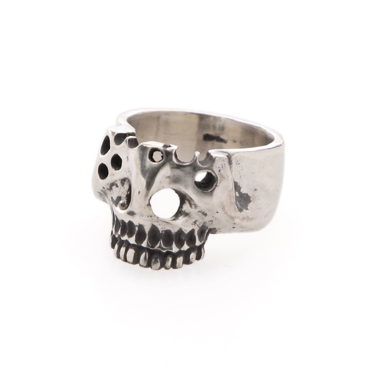 half hole skull ring silver | Farimu