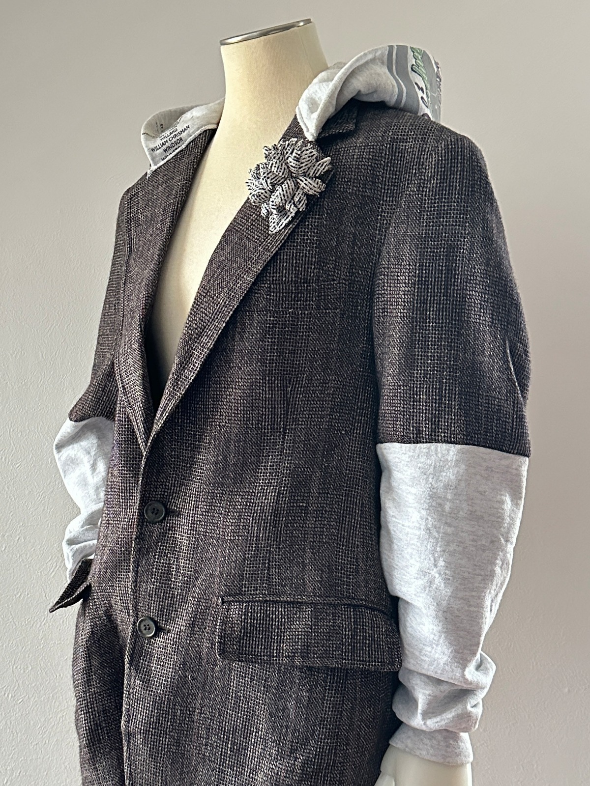 sweat docking remake tweed jacket | woo
