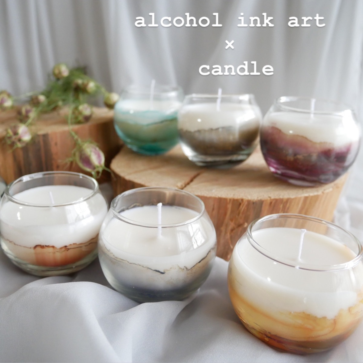 alcohol ink candle | chimcandle