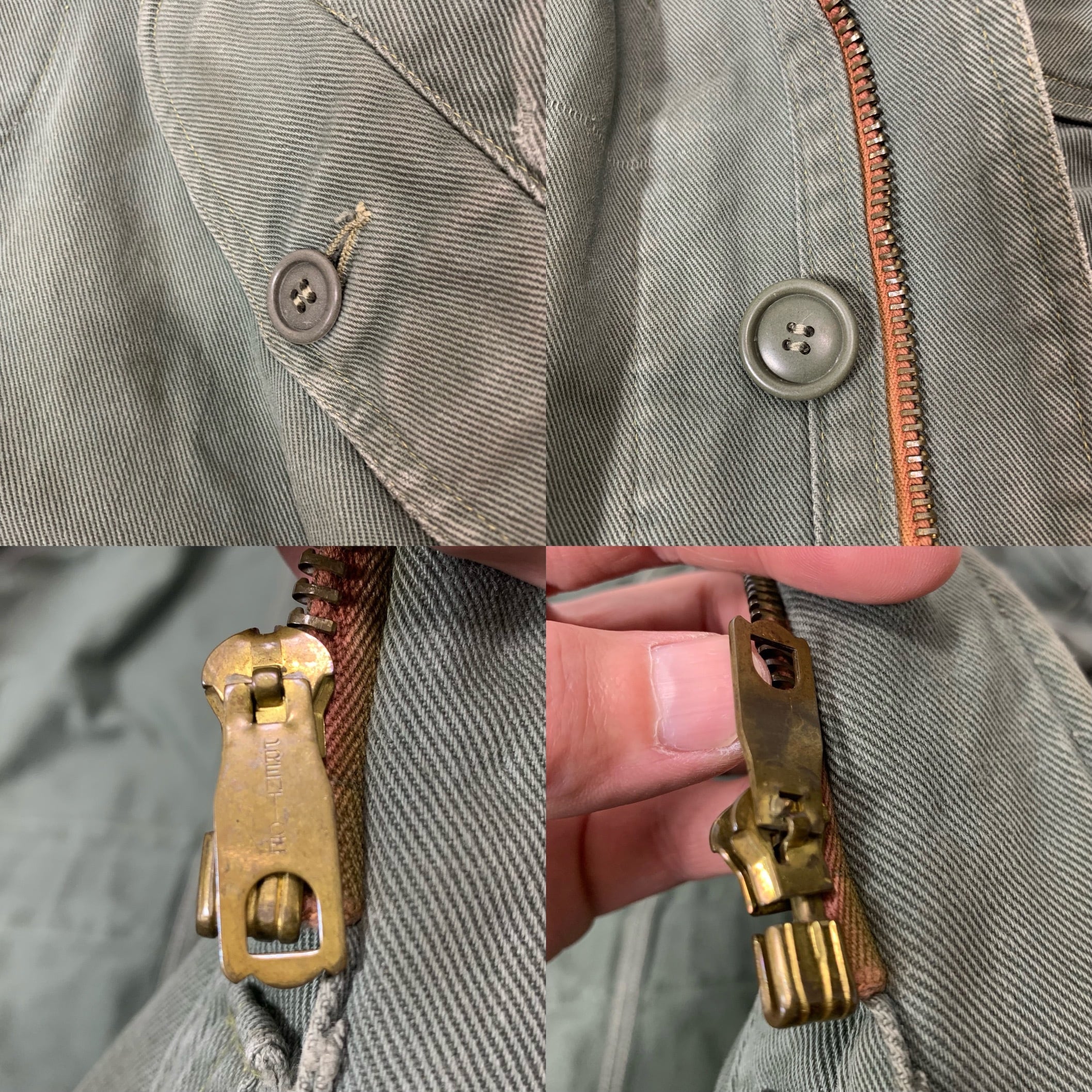 vintage 50s Military Taste Coat PRENTICE PIN LOCK ZIPPER ミリタリーテイストコート 片 ...