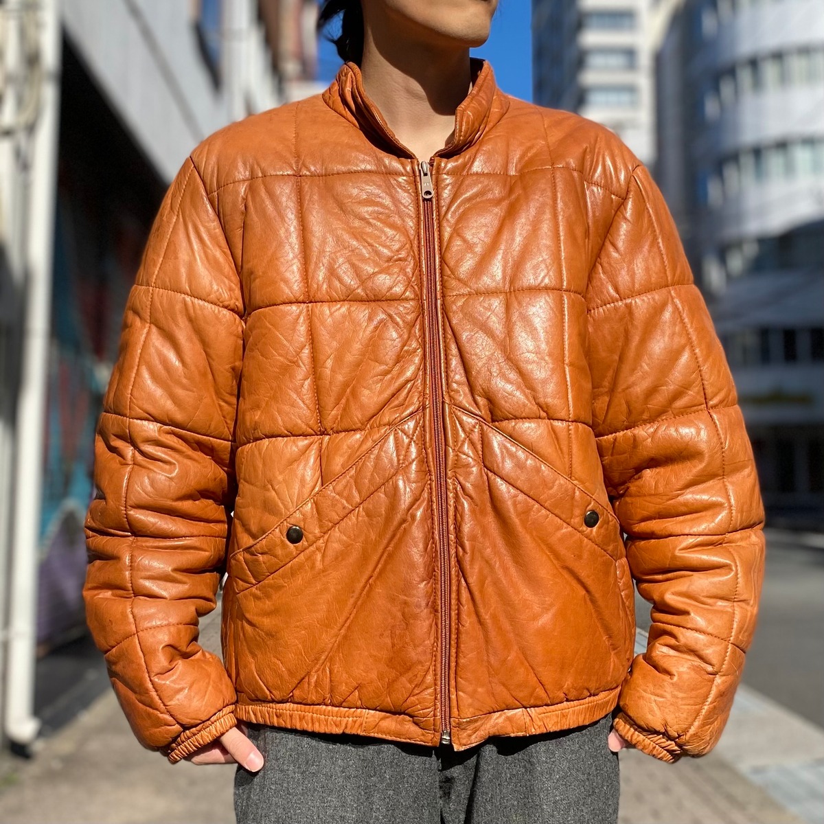 80's Berman's Leather Down Jacket | spike osu