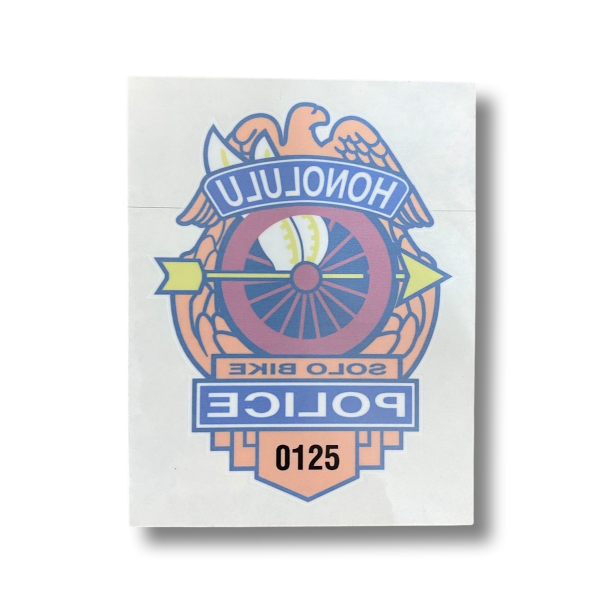 HONOLULU POLICE Official Solo Bike Sticker Orange | ABCD STORES