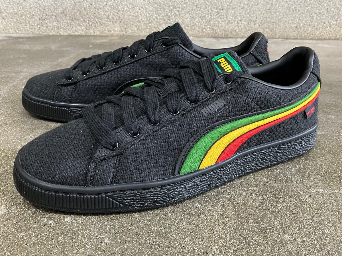 PUMA SUEDE HEMP EMBROIDERY RASTA (BLACK-ARCHIVE GREEN-POP RED) | BINGO