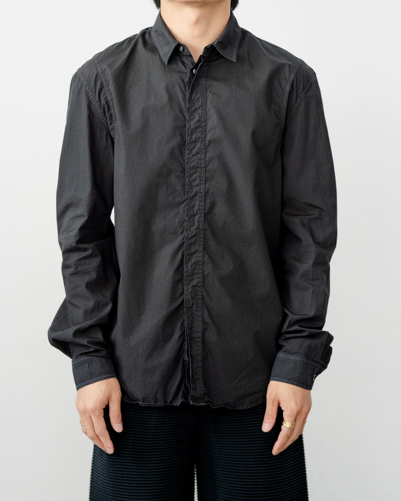 [17AW] “Maison Margiela" Cotton Broad Washed Fly front Shirt ...