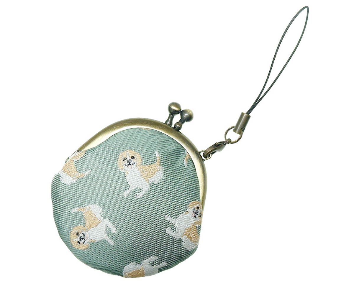 【Iruyoサイト限定】ミニがま口ストラップ ビーグル 抹茶 | iruyo