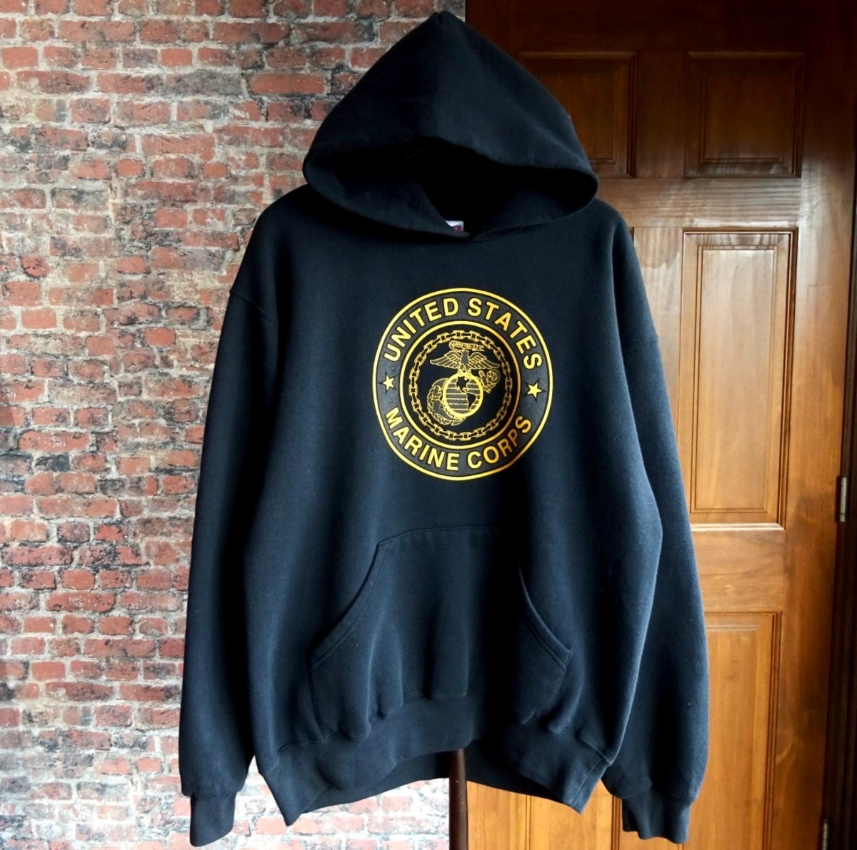 90s soffe "USMC" reflector print hoodie M | GOLDEN PLOVERS