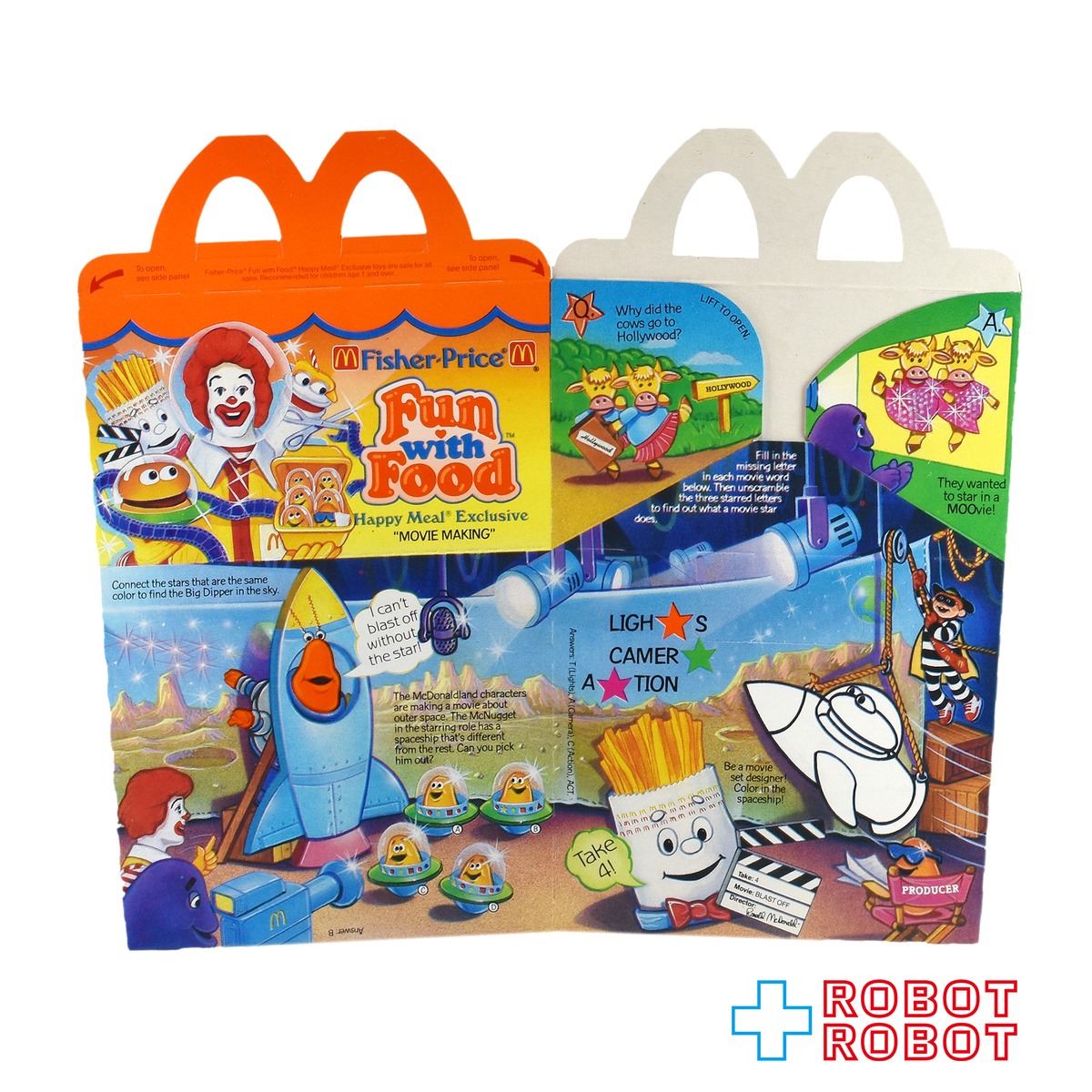 マクドナルド ハッピーセット空箱 フィッシャー・プライス ファン・ウィズ・フード ” ムービー・メイキング ” 1989 | ROBOTROBOT