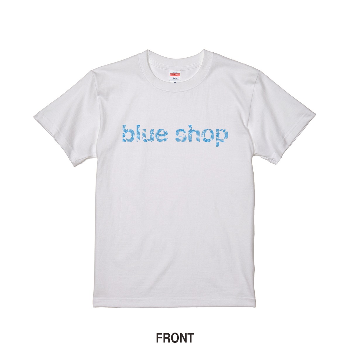 blue shop T-shirt COLOR:WHITE × BLUE | AD NAME