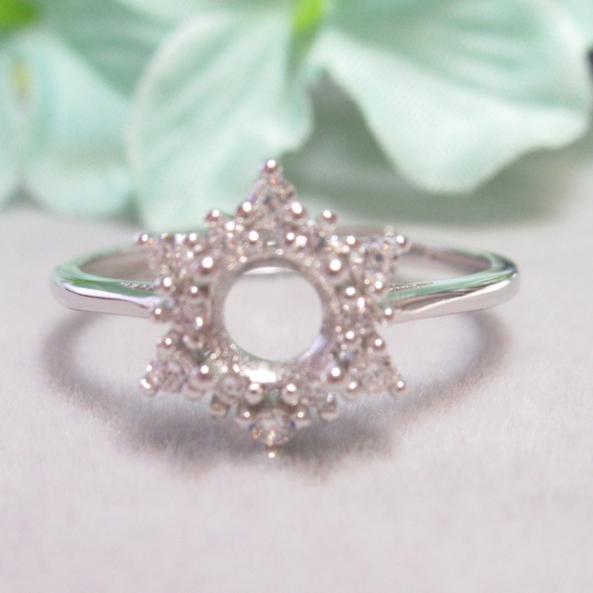 5㎜ スノーフレークCZ S925 リング台 SV | rue Sepia