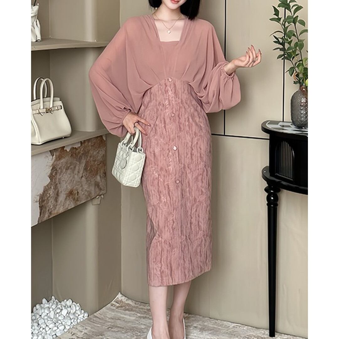 V-Neck Midi Skirt Dress V2787 | Pay ID