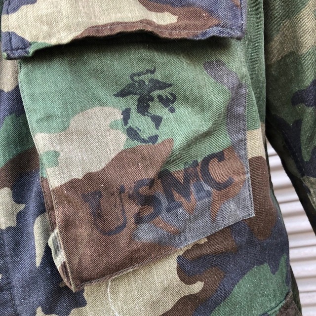 希少 80s USMC 米軍 海兵隊 実物 US ARMY BDU ウッドランドカモ 迷彩 B.D.U ミリタリー シャツ ジャケット ...