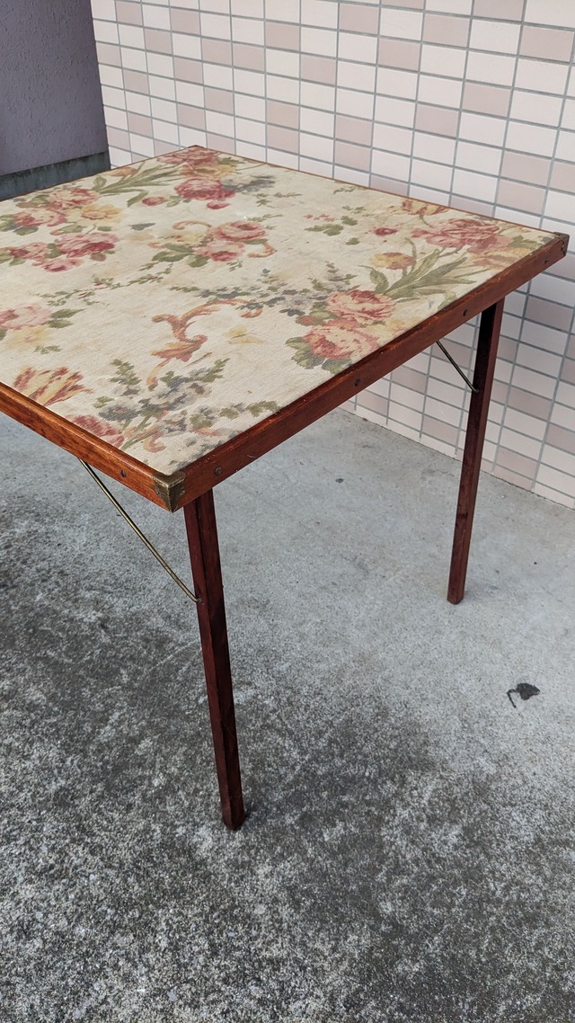 Vintage BURROWES Wood Folding Table Stand Antique Camping USA ビンテージ 木製 ...
