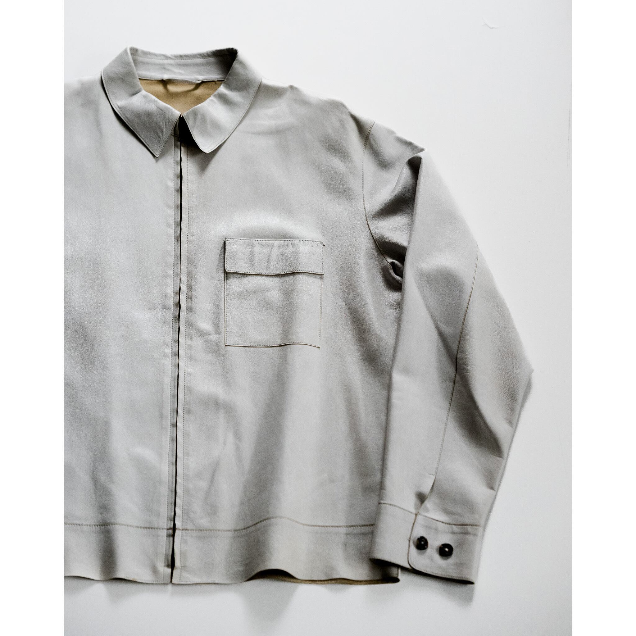 [00's] "JIL SANDER" White Ram Leather Cut-off Jacket | recollection vintage