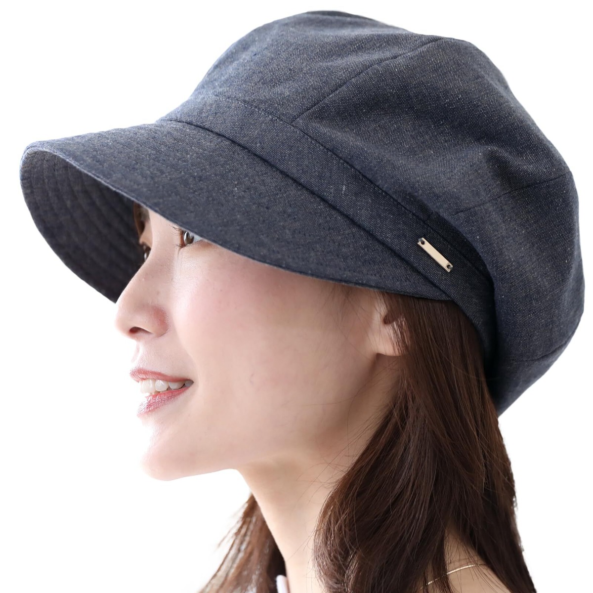 DreamHats 帽子 春夏 キャスケット 美シルエット (通気性が良い麻混素材) UVカット (折りたたみ可) レディース | loop0707